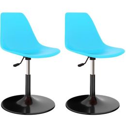 MAISONCHIC - 2 Stk. Drehbare Esszimmerstühle, Küchenstuhl, Bürostuhl, Barhocker Blau pp LLOAQ819147