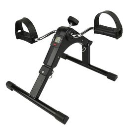 Heimtrainer mit LCD Bildschirm zum Training von Armen und Beinen Einstellbare statische Mini-Bike Schwarz 37×50×23.5cm