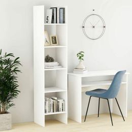 Bücherregal, Standregal, Aufbewahrungsregal, Bücherschrank für Wohnzimmer Weiß 40x35x180 cm Holzwerkstoff OQN69797 MAISONCHIC