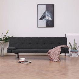 Bonnevie - Schlafsofa,Wohnzimmersofa mit zwei Kissen Dunkelgrau Polyester vidaXL