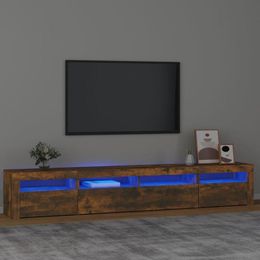 Bonnevie - TV-Schrank,TV-Möbel mit LED-Leuchten Räuchereiche 240x35x40 cm vidaXL