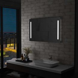 Badezimmer-Wandspiegel mit LEDs 100x60 cm - Silber - Prolenta Premium