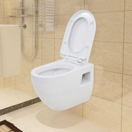 Vidaxl - Wand-WC Keramik Weiß Weiß