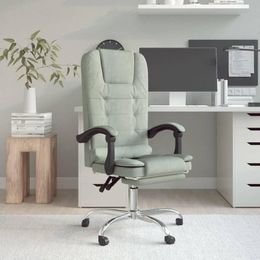 Bonnevie - Bürostuhl,Schreibtischstuhl mit Massagefunktion Hellgrau Samt vidaXL
