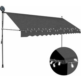 Einziehbare Markise Sonnenmarkise Handbetrieben mit led 350 cm Anthrazit vidaXL