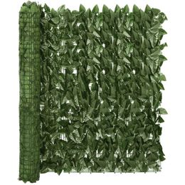 Bonnevie - Balkon-Sichtschutz,Balkonverkleidung mit Dunkelgrünen Blättern 300x100 cm vidaXL