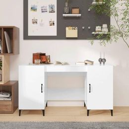 Bonnevie - Computertisch,Schreibtisch Hochglanz-Weiß 140x50x75 cm Holzwerkstoff vidaXL