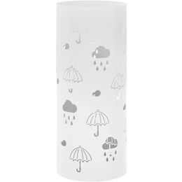 Regenschirmständer Regenschirm-Motiv Stahl Weiß vidaXL939975