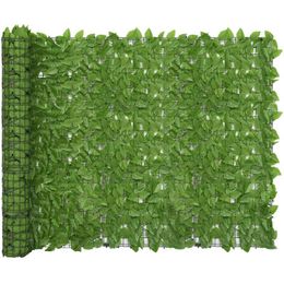 Balkon-Sichtschutz,Balkonverkleidung mit Grünen Blättern 400x150 cm vidaXL