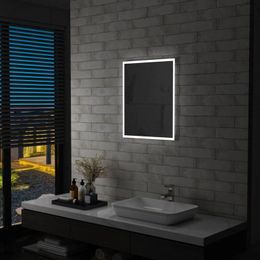 Badezimmer-Wandspiegel Badspiegel mit LEDs 50x60 cm vidaXL
