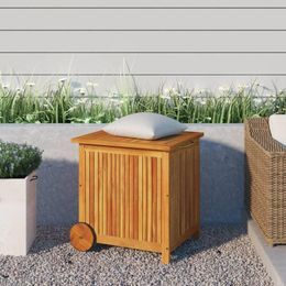 Gartentruhe,Gartenbox mit Rollen 60x50x58 cm Massivholz Akazie vidaXL