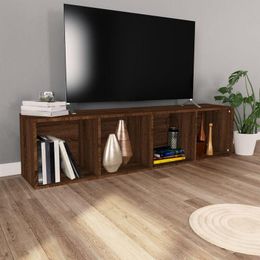 Bücherschrank/TV-Schrank, TV-Lowboard, tv Möbel, Fernsehschrank Moderner Stil Braun Eichen-Optik 36x30x143 cm NMKS94773 MAISONCHIC