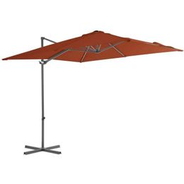 Bonnevie - Ampelschirm,Sonnenschirm mit Stahlmast Terrakotta-Rot 250x250 cm vidaXL