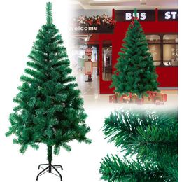 Künstlicher Weihnachtsbaum 180cm - Grün pvc Christbaum Dekobaum Tannenbaum mit Metallständer (Grün pvc, 180cm) - Uisebrt