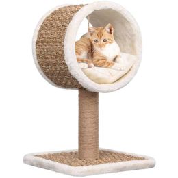 Katzen-Kratzbaum,Katzenbaum,Kratzbrett Stabil,Katzenhaus mit Tunnel und Spielzeug 56 cm Seegras VMEC535242 MAISONCHIC