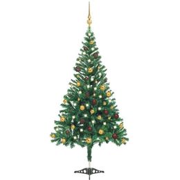 Bonnevie - Künstlicher Weihnachtsbaum,Kunstbaum mit LEDs & Kugeln 210 cm 910 Zweige vidaXL