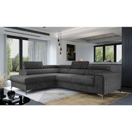 Ecksofa mit Schlaffunktion und Bettkasten, Couch für Wohnzimmer, Schlafsofa Sofagarnitur L-Form Wohnlandschaft mit Bettfunktion 278x92x205 cm OLIVIER