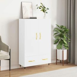 Bonnevie - Sideboard Highboard für Wohnzimmer - Schrank Kommode Anrichte Hochglanz-Weiß 69,5x31x115 cm Holzwerkstoff -FV78492 - Weiß