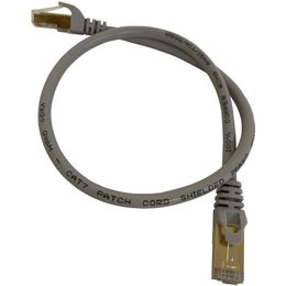 1m Patchkabel Netzwerkkabel CAT7 rund grau Internet Patch Kabel