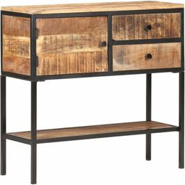 Sideboard Anrichte,Beistellschrank fuer Flur,Kueche,Kommode 85x30x80 cm Raues Mangoholz MAISONCHIC 11184