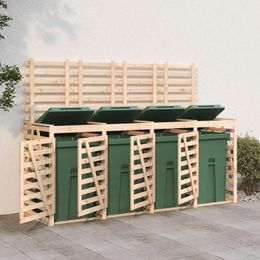 Mülltonnenbox für 4 Tonnen Massivholz Kiefer vidaXL637576