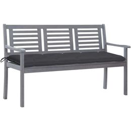 3-Sitzer-Gartenbank Doppelsitzbank/Ruhebank Gartenstuhl mit Auflage 150 cm Grau Eukalyptusholz XZZZ842911 MAISONCHIC