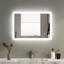 Badspiegel mit Beleuchtung Badezimmerspiegel 50x70 cm led Spiegel Badezimmer Raumlicht Lichtfarbe neutralweiß Aluminiumrahmen Einfache Badspiegel