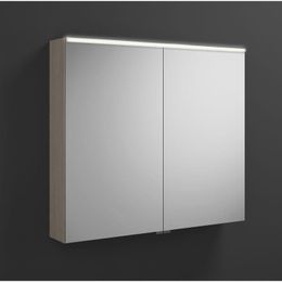 Burgbad Eqio Spiegelschrank mit Horizontaler LED-Beleuchtung SPGS090, 900 x 800mm, Korpus: Eiche Dekor Flanelle - SPGS090F2632