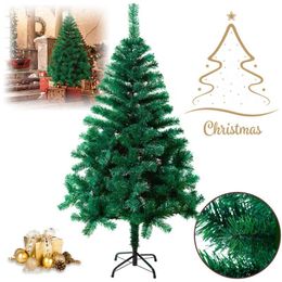 Künstlicher Weihnachtsbaum 210cm - Grün pvc Christbaum Dekobaum Tannenbaum mit Metallständer (Grün pvc, 210cm) - Uisebrt