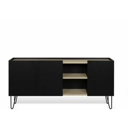 TemaHome Sideboard nina - Helle und schwarze Eiche