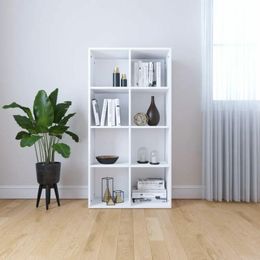 Bücherregal/Sideboard,Aufbewahrungsregal für Wohnzimmer & Arbeitszimme,Bücherschrank Weiß 66×30×130 cm Holzwerkstoff GEWBV2214869 MAISONCHIC