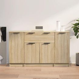 3 Stk.Sideboards Kommoden für das Wohnzimmer - Schränke Anrichten Sonoma-Eiche Holzwerkstoff -FV77681