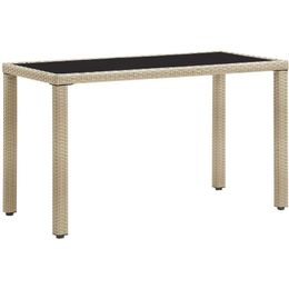 MAISONCHIC - Gartentisch,Terrassentisch,Gartenmöbel,Balkontisch Beige 123 x 60 x 74 cm Poly Rattan VMEC545024