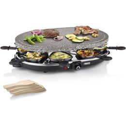 Princess Raclette Partygrill mit Steinplatte oval für 8 Personen - Steingrill 1200Watt