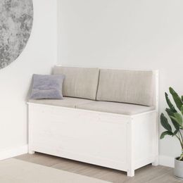 Sitzbank Weiß 110x41x76,5 cm Massivholz Kiefer - Weiß - Prolenta Premium