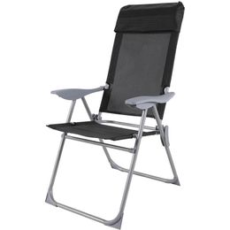 INDA-EXCLUSIV - Camping Sessel Alu schwarz 5 Positionen-DMC5004-schwarz