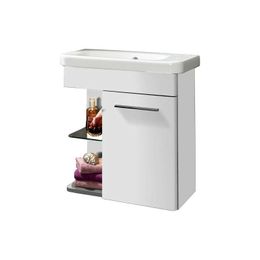 Gäste wc Set 2-tlg K8 60 cm Schrank Weiß Badmöbel Möbel-06349145 - Lanzet