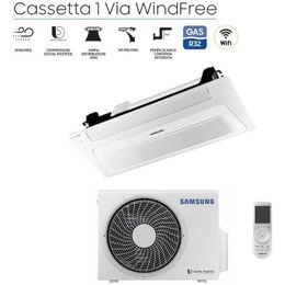 Klimaanlage Samsung cassette air conditioner windfree 1 way slim 12000 btu ac035rn1dkg r-32 wi-fi optional mit panel und fernbedienung enthalten