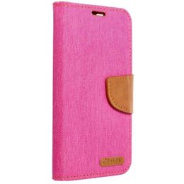 Samsung Buch-Tasche Hülle Fancy CanvasBook-Style Kartenfächer Wallet Schale kompatibel mit Xiaomi Redmi Note 11 Rosa - Schwarz