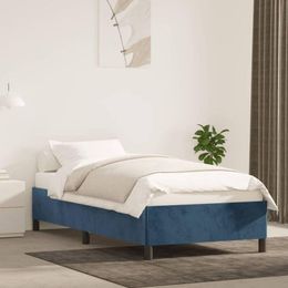 Bettgestell, Einzelbett, Bettrahmen, Schlafzimmerbett Dunkelblau 80x200 cm Samt LLLA677147 MAISONCHIC