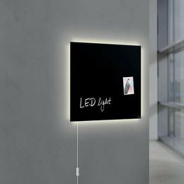 Sigel Glas-Magnetboard artverum® led light, schwarz, 48 x 48 cm GL400-A