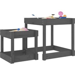 Sand-Spieltische 2 Stk. Grau Massivholz Kiefer vidaXL718587