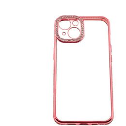 Diamond Hülle elegante Smartphonehülle transparenter Hintergrund kompatibel mit iPhone 13 Pro Max Pink