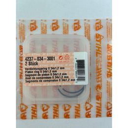 2x STIHL original Kolbenringe 42370343001 34x1,2mm hs 82 87 sr br 200 bg sh 56 86 mm 56