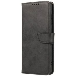 Wallet Magnet Case Buch Tasche Schutzhülle aufklappbare Hülle Standfunktion Zubehör kompatibel mit Oppo A78 Rot - Schwarz - Nexeri