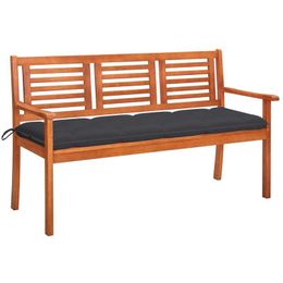 3-Sitzer-Gartenbank mit Auflage 150 cm Massivholz Eukalyptus vidaXL76531