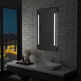 Badezimmer-Wandspiegel mit LEDs 60x100 cm - Silber - Prolenta Premium