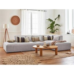 Victoire – modulares ecksofa rechts – 5-sitzer – aus cord - hellgrau - Hellgrau