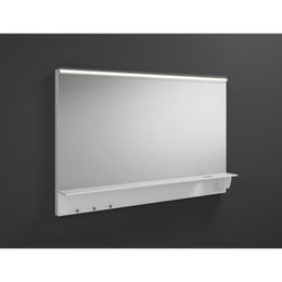 Burgbad Eqio Leuchtspiegel mit horizontaler LED-Aufsatzleuchte und Ablage SEZQ120, 1200 x 769mm, Korpus: Weiß Hochglanz - SEZQ120F2009