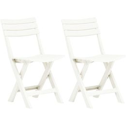 MAISONCHIC 2 Stk.Klappbare Gartenstühle,Gartensessel Kunststoff Weiß -83654